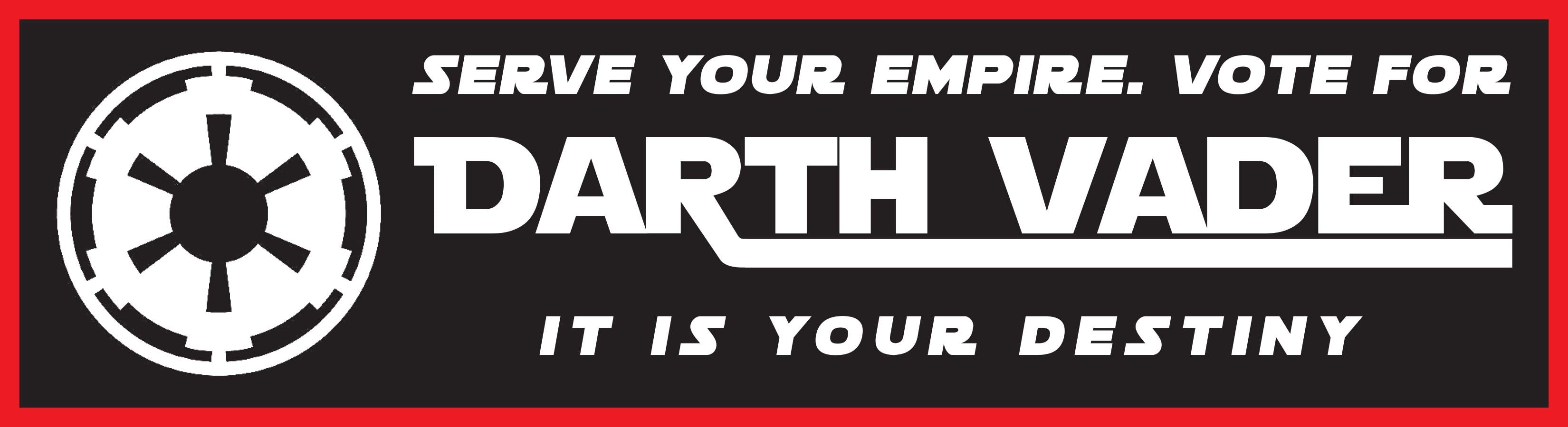 Vote Darth Vader Bumper Sticker – Bucket Art