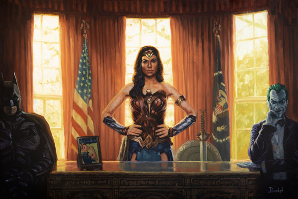Wonder Woman In Oval Office Original by Bucket – Bucket Art